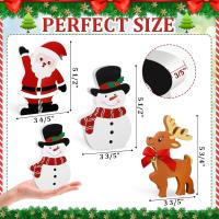 China Customized Wooden Christmas Ornaments Unique Design Santa Claus Snowman Elk Shape for Tabletop Party Decoration for sale