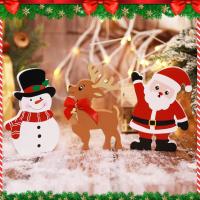 China Customized Wooden Christmas Ornaments Unique Design Santa Claus Snowman Elk Shape for Tabletop Party Decoration for sale