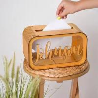 China Customized wooden wedding decoration greeting card collection box for sale