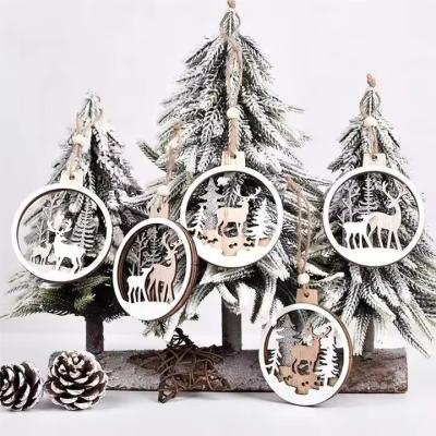 China Wooden Christmas tree hanging ornaments create a Christmas family atmosphere for sale