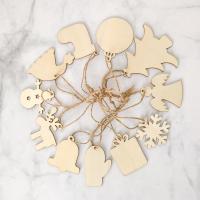 China DIY Wooden Christmas Ornaments Unfinished Predrilled Wood Slices for Holiday Hanging Decorations for sale