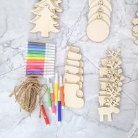 China DIY Wooden Christmas Ornaments Unfinished Predrilled Wood Slices for Holiday Hanging Decorations for sale