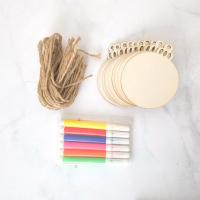 China DIY Wooden Christmas Ornaments Unfinished Predrilled Wood Slices for Holiday Hanging Decorations for sale