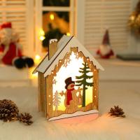 China Christmas LED Light Wooden House Luminous Cabin Merry Christmas Decorations for Home Tree Ornaments Kids Gifts for sale