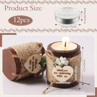 China Customized village wooden tea light cylinder candle holder Bride shower Wedding baby shower party for sale