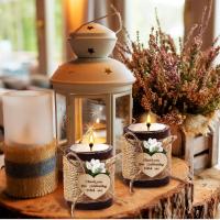 China Customized village wooden tea light cylinder candle holder Bride shower Wedding baby shower party for sale