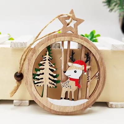 China 2024 Hot sale of wooden Christmas hanging decorations to create a Christmas atmosphere for sale