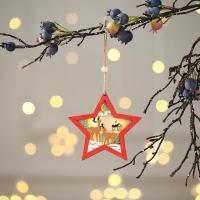 China 2024 New wooden Christmas decorations Christmas decorative lights for sale