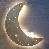 China Customized baby and child room wooden wall decoration lamp Bedside lamp for sale