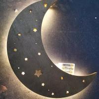 China Customized baby and child room wooden wall decoration lamp Bedside lamp for sale