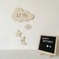China Nordic Modern Art Style Ins Wall Hanging Metal and Wooden Crafts Creative Moon Pendant for Home and Garden Decor for sale