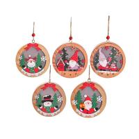 China Christmas Glow ornaments Christmas tree Wooden hanging ornaments Santa Claus snowman Elk Christmas lights for sale