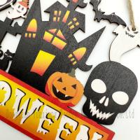 China Halloween Wooden Decoration Hanging Sign Ghost Festival Scene Decoration Christmas Party Ornaments Pendant for sale