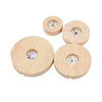 China Wooden Table Lamp Base Wood Round Base Wholesale LED Colorful DIY Night Light for sale