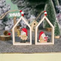 China Wooden Christmas decorations Three-dimensional painting Santa Claus display Creative Christmas tree decorations for sale