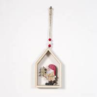 China Wooden Christmas decorations Three-dimensional painting Santa Claus display Creative Christmas tree decorations for sale