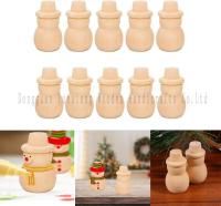 China Unfinished Wood Christmas Tree Snowman, DIY Natural Wooden Xmas Tree for Arts and Crafts Children Graffiti Drawing Tool for sale