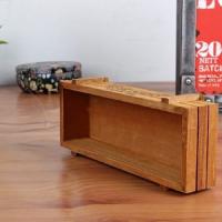 China potting pots Wood Planter Box Wooden Succulent Planter Decorative  2 Pcs for sale