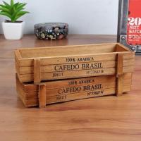 China potting pots Wood Planter Box Wooden Succulent Planter Decorative  2 Pcs for sale
