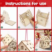 China christmas houses decorations Christmas House Craft for Kids Wooden Christmas Cabin Craft Kits for sale