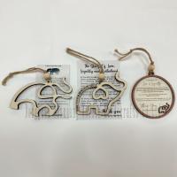 China Wooden Elephant Christmas Ornament with Story, Friendship Gift for Best Sisters Friends for sale