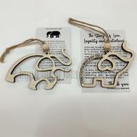 China Wooden Elephant Christmas Ornament with Story, Friendship Gift for Best Sisters Friends for sale