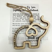 China Wooden Elephant Christmas Ornament with Story, Friendship Gift for Best Sisters Friends for sale