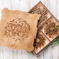 China Personalized christmas ornaments Wooden snowflakes Set of 16 snowlakes Snowflake ornament for sale