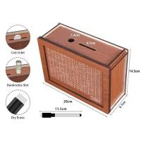China Cute Square Wooden Piggy Bank - Adorable Savings Container Durable Wooden Design for Kids and  Adults for sale