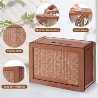 China Cute Square Wooden Piggy Bank - Adorable Savings Container Durable Wooden Design for Kids and  Adults for sale
