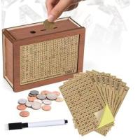 China Cute Square Wooden Piggy Bank - Adorable Savings Container Durable Wooden Design for Kids and  Adults for sale