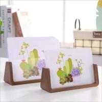 China Solid Wood U-Shaped Picture Frame for Ornament.Desktop Wooden Calendar Base. Meeting Nameplate Base Acrylic U-Shaped Frame Base for sale