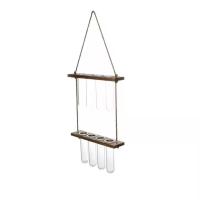 China hot-selling Wall Hanging Planter  2 Tiered Plant Propagation Station  With Wooden Stand & Glass Planter home decor for sale