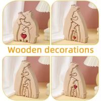 China wooden Bear Family Wooden Puzzle Chinese Factory-Made  Fun Wooden Toy and  Chic Home Decoration for sale