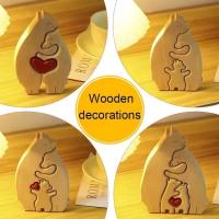 China wooden Bear Family Wooden Puzzle Chinese Factory-Made  Fun Wooden Toy and  Chic Home Decoration for sale