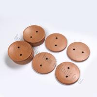 China Wooden Buttons, Round Blank Wood Buttons with 2 Holes for Crafts and Sewing Project, Natural Color for sale