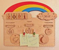 China Home Wooden Calendar Kid Montessori Calendar Organizer School Educational Toy for sale