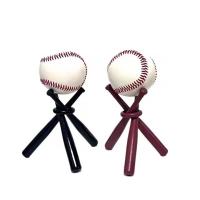 China Factory Direct Wooden Crafts - Colorful Mini Baseball Bat with Display Stand and Ball Decorative Baseball Bat and Racks for sale