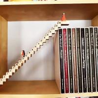China Wood Stairs Climbing Santa Traveling Christmas Advent Calendar, Creative Santa Claus Traveling Countdown Calendar for sale