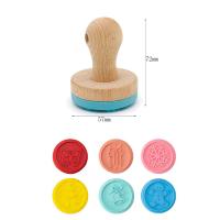 China BEECH Wooden Stamp 63mm Colorful Wooden Biscuit Cookie  Stamps for sale