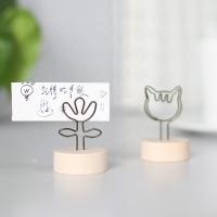 China Wooden Memo Clip Wood Holder Party Decoration Card Holders Picture Memo Note Photo Clip Holder for sale