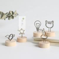 China Wooden Memo Clip Wood Holder Party Decoration Card Holders Picture Memo Note Photo Clip Holder for sale