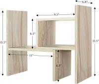 China Simple Expandable Desktop Organizer Office Storage Rack Adjustable Wooden Display Shelf for sale