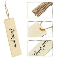 China Customize Wood Blank Bookmarks DIY Wooden Craft Bookmark Unfinished Wood Hanging Tags Rectangle Shape Blank Bookmark Ornaments for sale