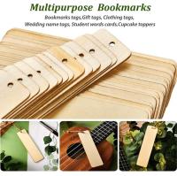 China Customize Wood Blank Bookmarks DIY Wooden Craft Bookmark Unfinished Wood Hanging Tags Rectangle Shape Blank Bookmark Ornaments for sale