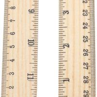 China High Quality 30cm Wooden Rulers Double Sided 2 Scale School Ruler Measuring For Home Student Office Use for sale