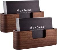 China Natural Desktop Wooden Business Card Memo Holder Wooden Cards Storage Stand For Office Tabletop for sale