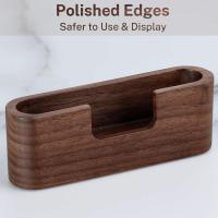 China Natural Desktop Wooden Business Card Memo Holder Wooden Cards Storage Stand For Office Tabletop for sale