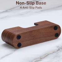 China Natural Desktop Wooden Business Card Memo Holder Wooden Cards Storage Stand For Office Tabletop for sale