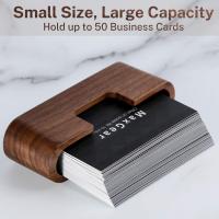 China Natural Desktop Wooden Business Card Memo Holder Wooden Cards Storage Stand For Office Tabletop for sale